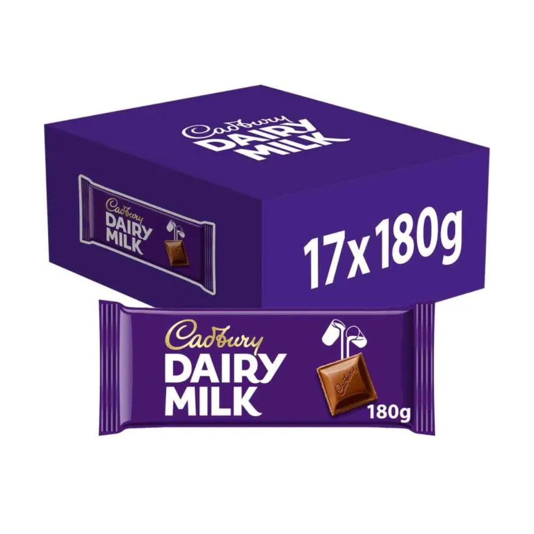 Cadbury Dairy Milk 180G X 17 (LP)– HooGe Brands