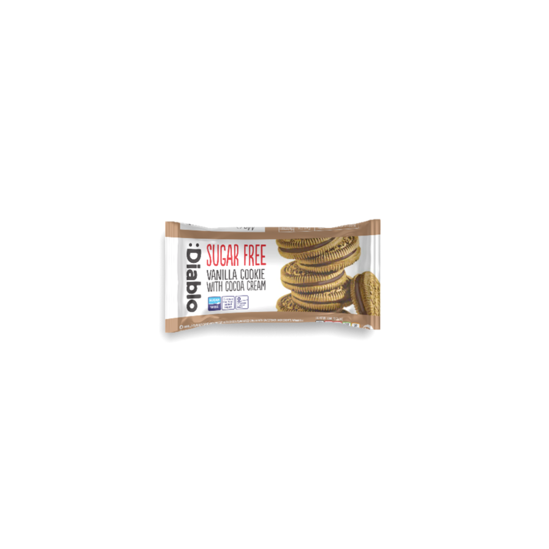 :Diablo SF Vanilla Sandwich Cookies with Cocoa Cream 44g– HooGe Brands