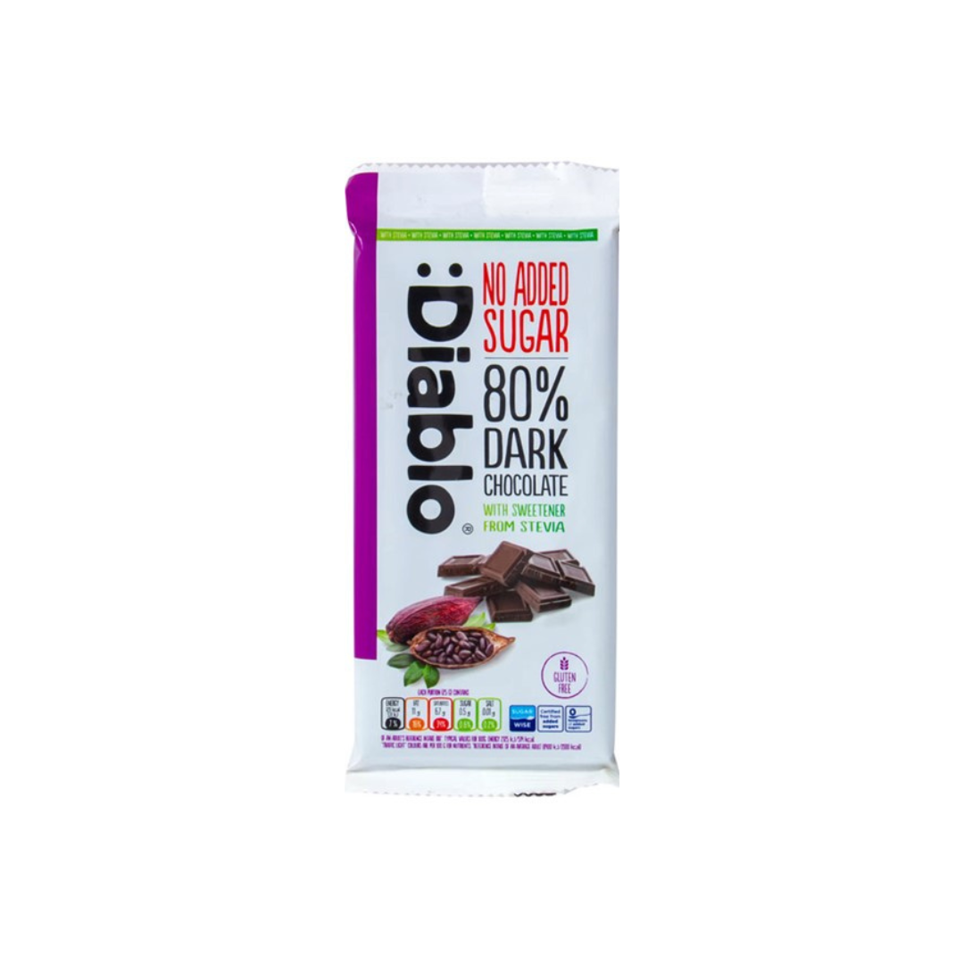:Diablo Stevia Dark Chocolate 80% 75g– HooGe Brands