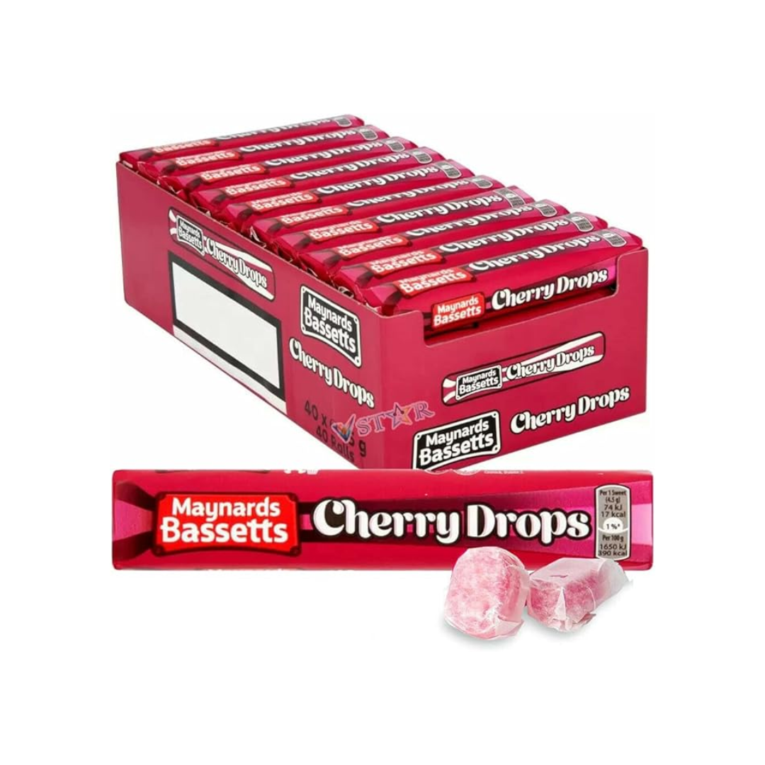 Maynards Bassett's Cherry Drop Roll 45G X 40 X 6 (LP)– HooGe Brands